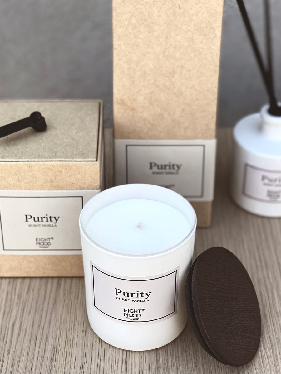 Purity Burnt Vanilla, Scented Candle, H12xW9.8xD9.8cm – Eightmood of ...